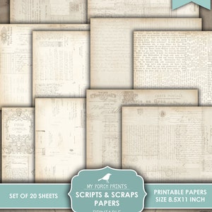 Junk Journal, Papers, Scripts and Scraps, Script, Neutral, Masculine ...