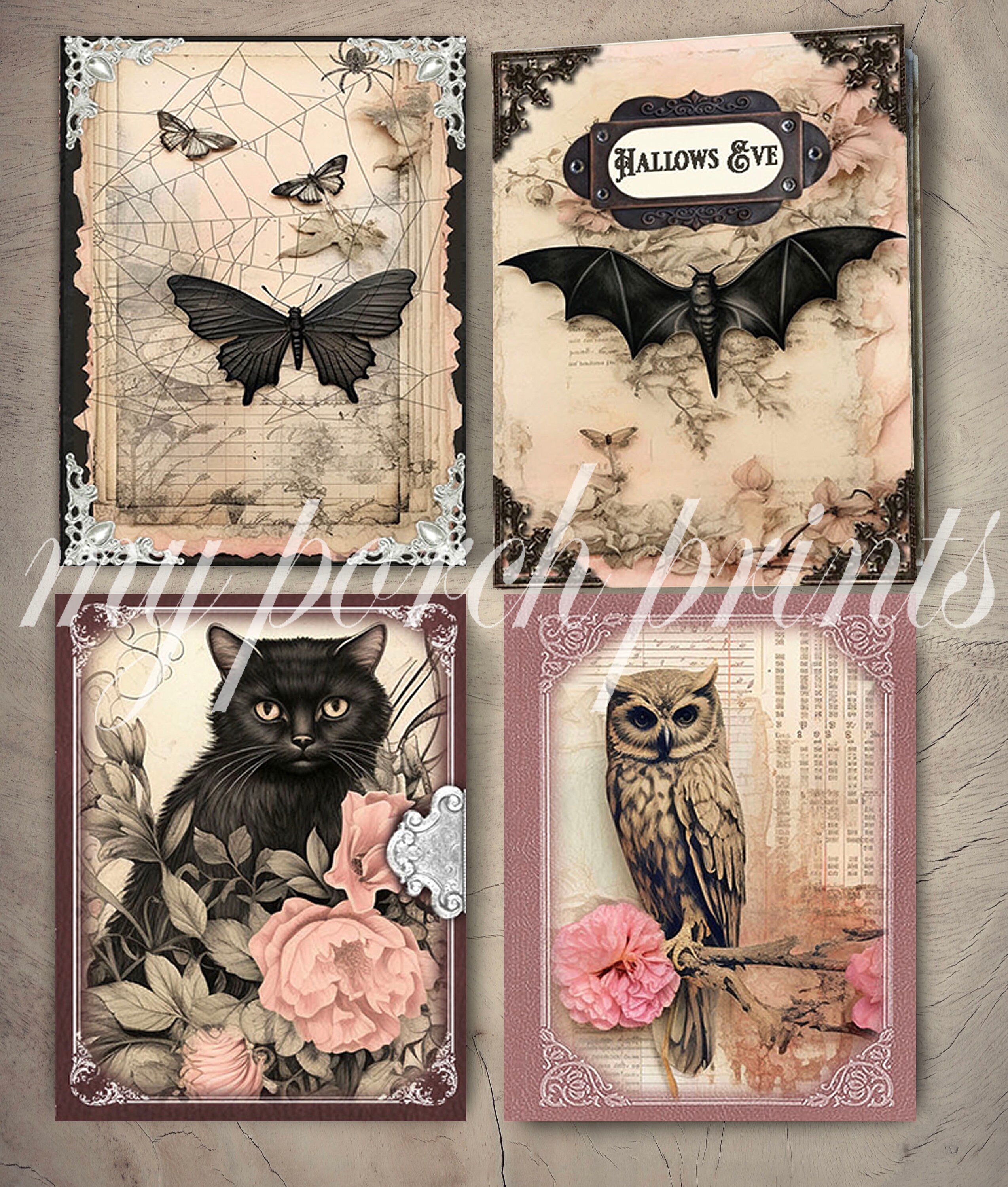 Pink Halloween Mini Books, Junk Journal, Witch, Magic, Miniature ...