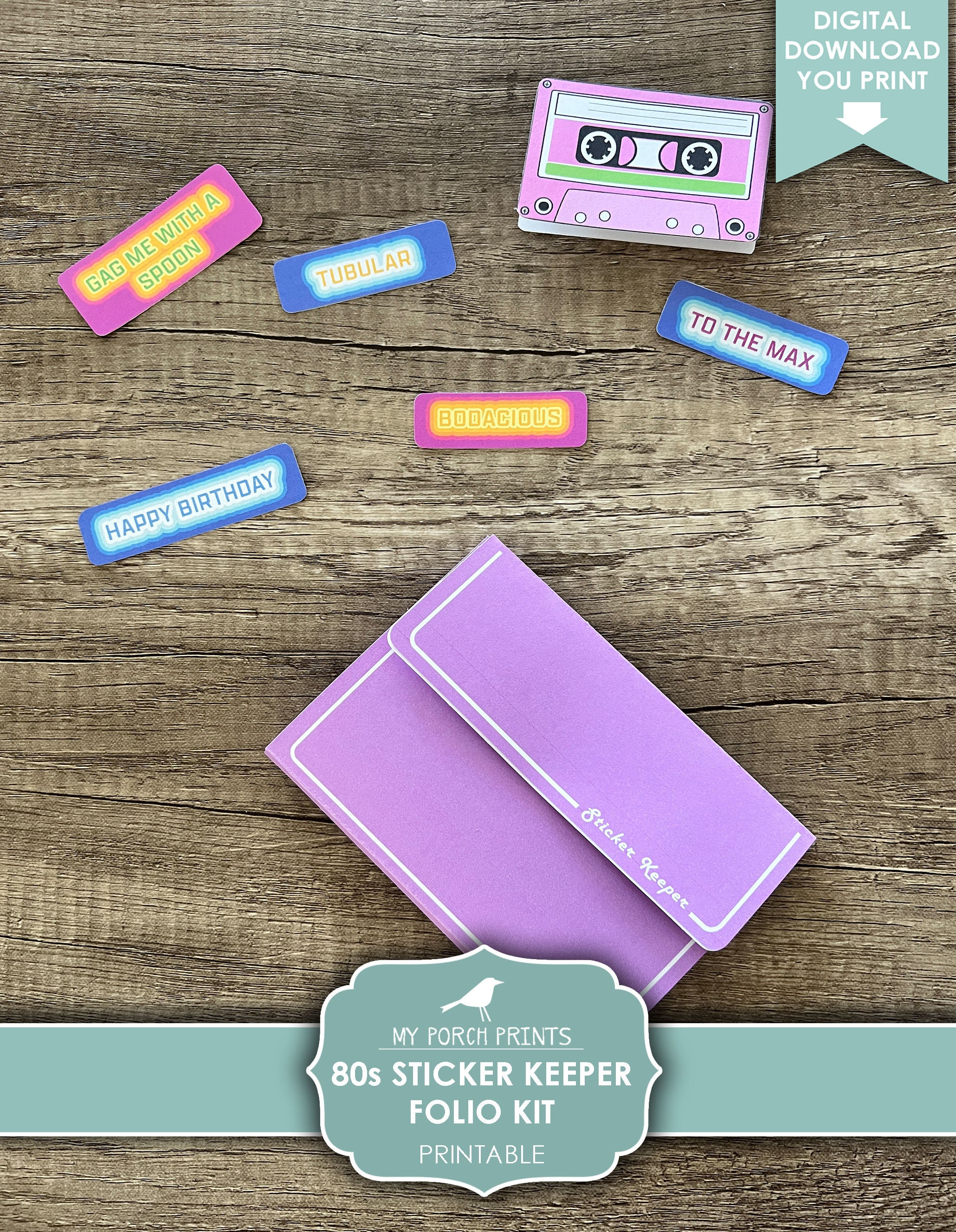 Junk Journal, 80s, Sticker, Keeper, Book, Collect, Purple, Birthday ...