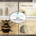 Bee Postcards, Printable Ephemera, Junk Journal Ephemera, Beekeeper ...