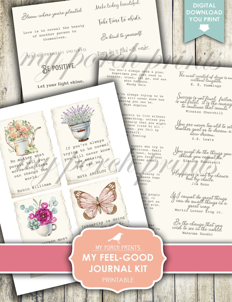 My Feel Good Junk Journal Kit, Gift Idea Anti Anxiety Depression Self ...