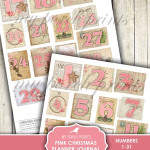 Pink Christmas, Junk Journal, Planner, Add on Kit, December Daily ...