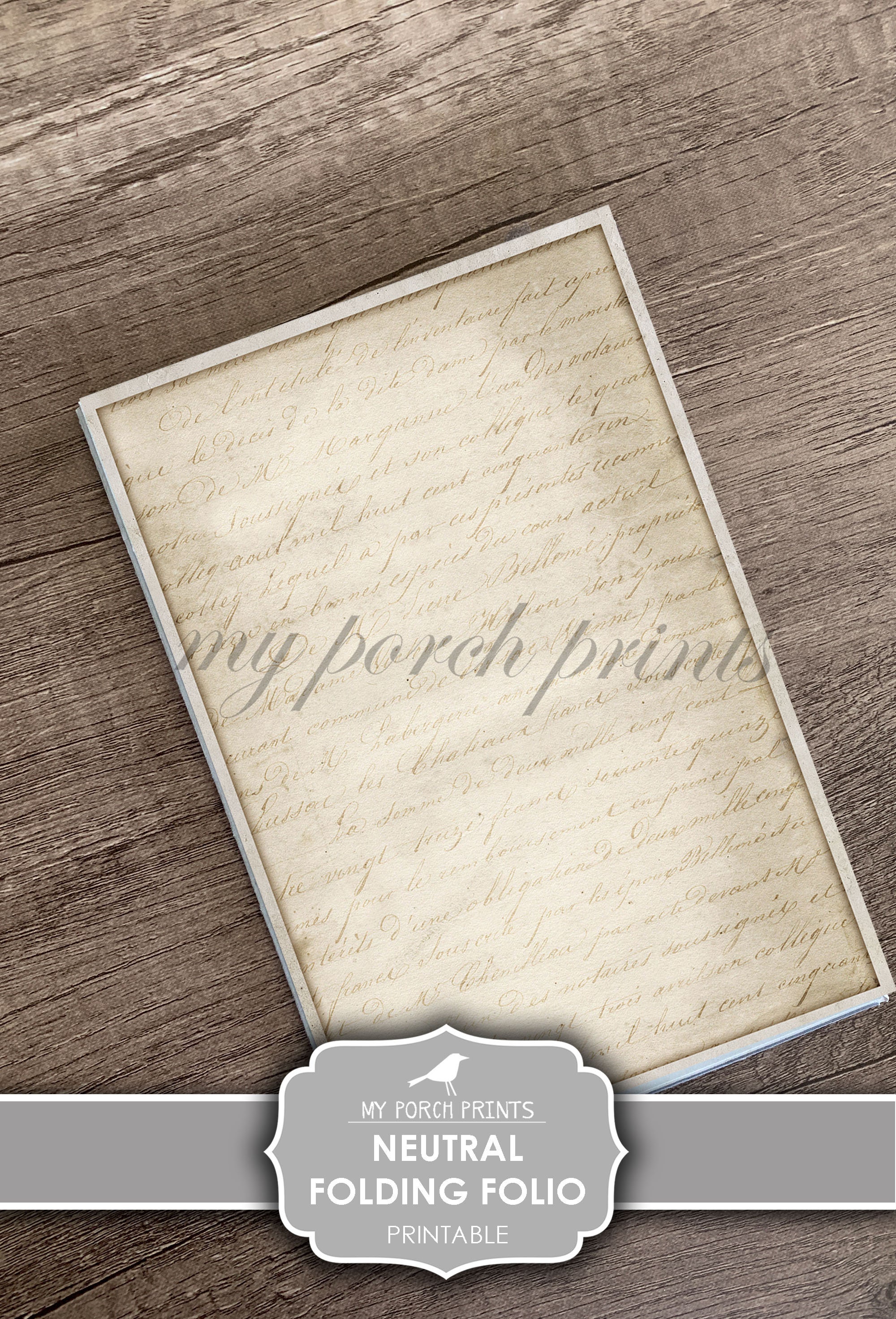 Junk Journal Neutral Folding Folio Vintage Pocket Folder - Etsy