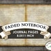 Faded Notebook, Junk Journal, Pages, Paper, 8.5x11 Inch, Book, Grunge ...