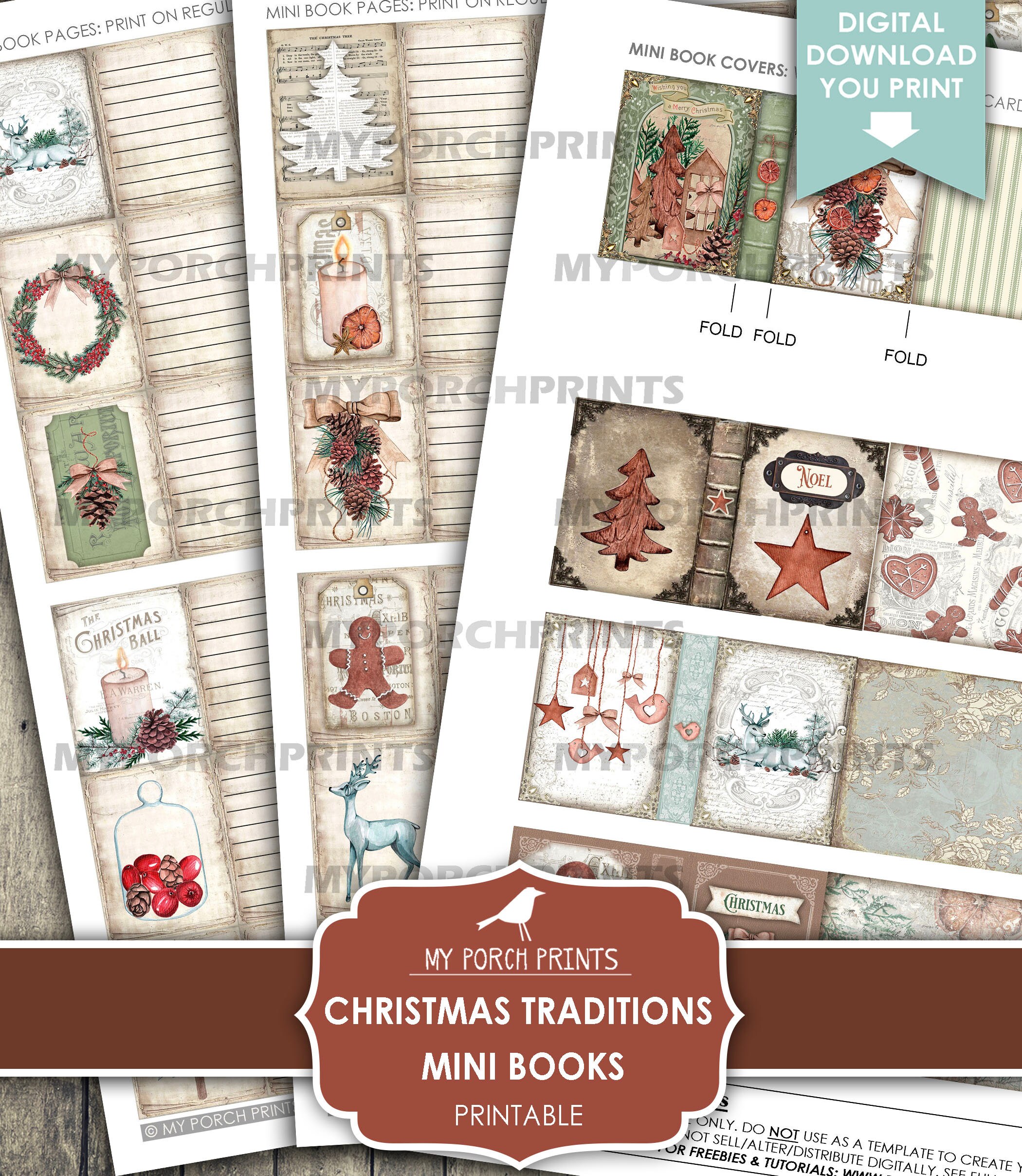 Mini Books, Christmas, Traditions, Junk Journal, Tag, Book, Stocking ...