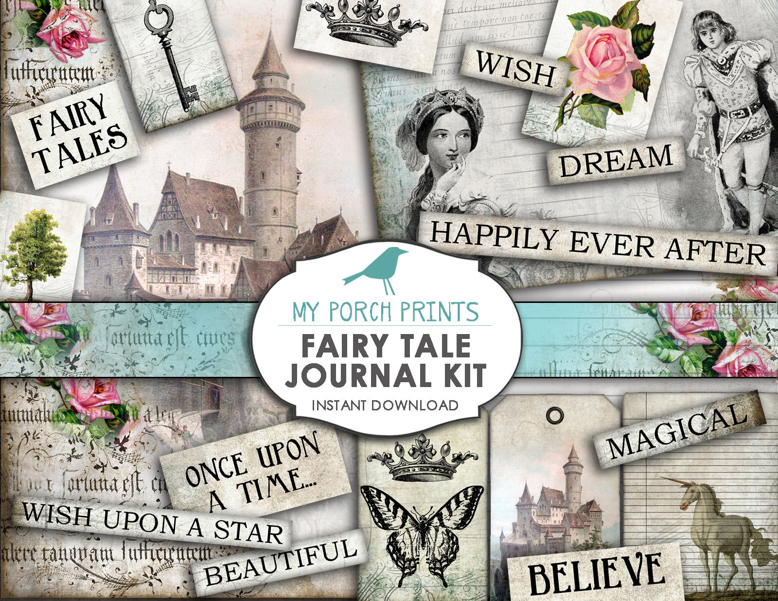 Fairy Tale Junk Journal Kit Printable Paper Little Girl - Etsy