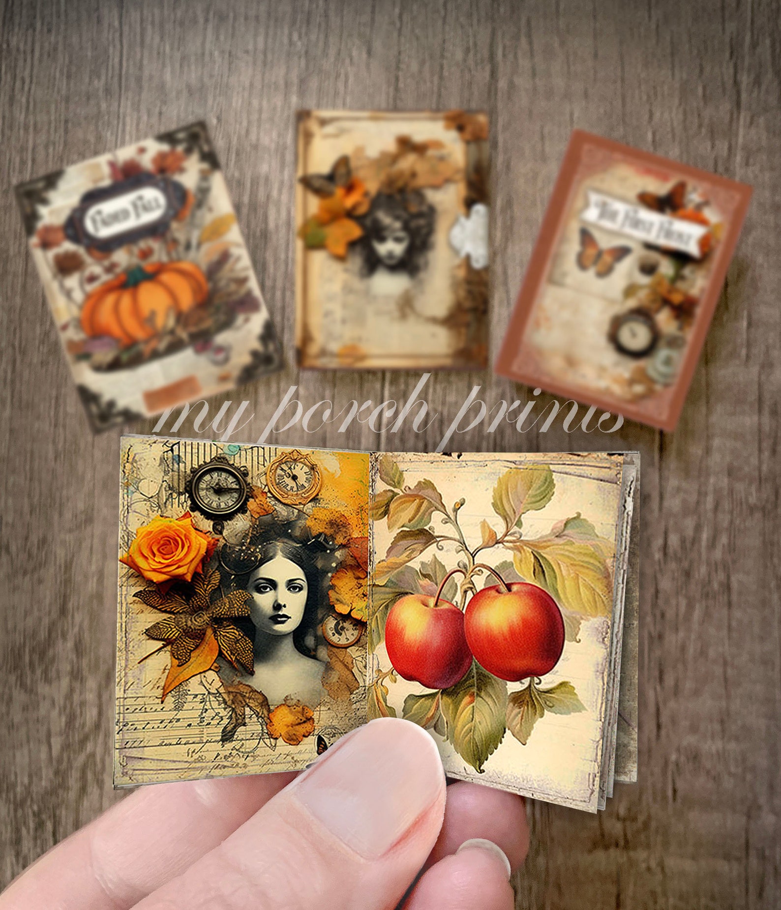 Faded Fall Mini Books, Autumn, Miniature, Book, Gothic, Sunflower ...