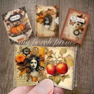 Faded Fall Mini Books, Autumn, Miniature, Book, Gothic, Sunflower ...
