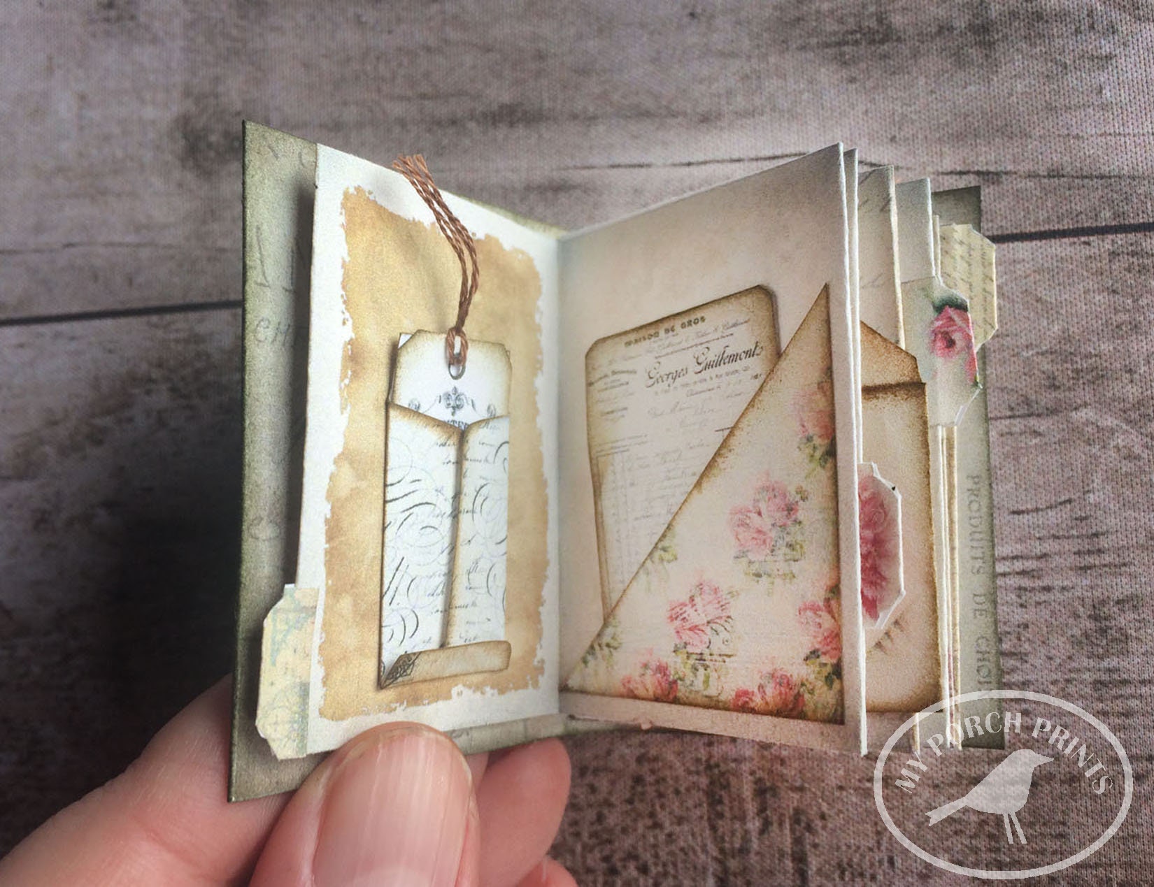 Mini Junk Journal Ephemera Printable Vintage Craft Kit | Etsy