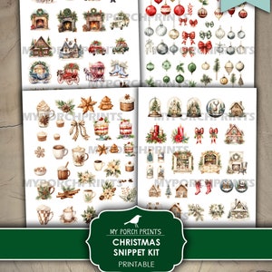 Christmas Snippet Kit, Junk Journal, Snippets, Roll, Fussy Cut, Winter ...