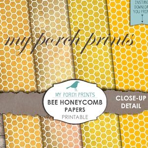 Junk Journal, Bee, Honeycomb, Printable, Papers, Yellow, Beekeeper ...
