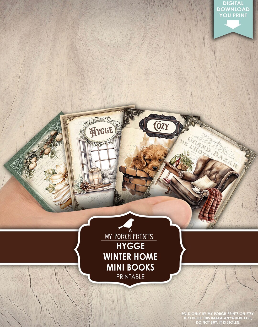Hygge Winter Home Mini Books, Junk Journal, Cozy, Miniature, Christmas ...