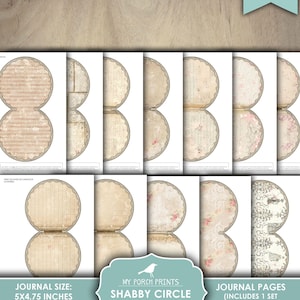 Shabby Circle Junk Journal Kit, Round Script No-sew Circular Handmade ...