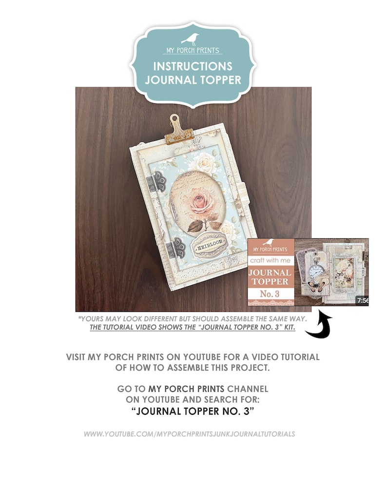 Heirloom Elegance Junk Journal TOPPER Kit, Folio, Vintage, Cover ...