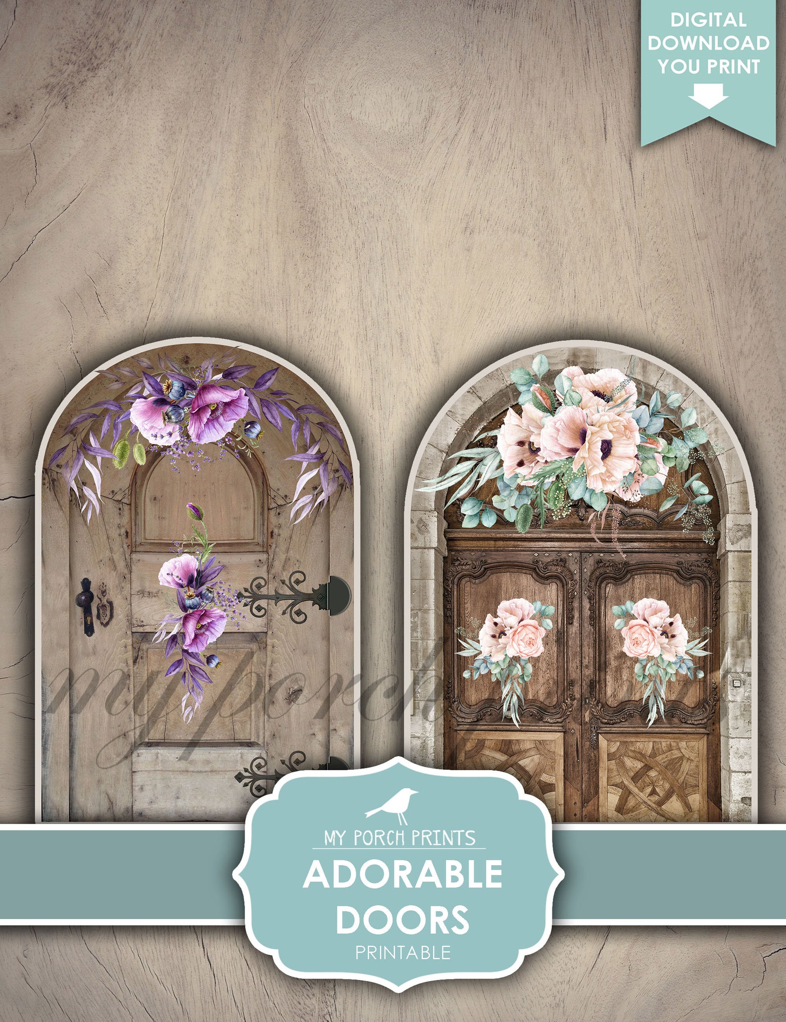 Adorable Doors, Junk Journal, Door, Open, Gift, Card, Cover, Wood ...