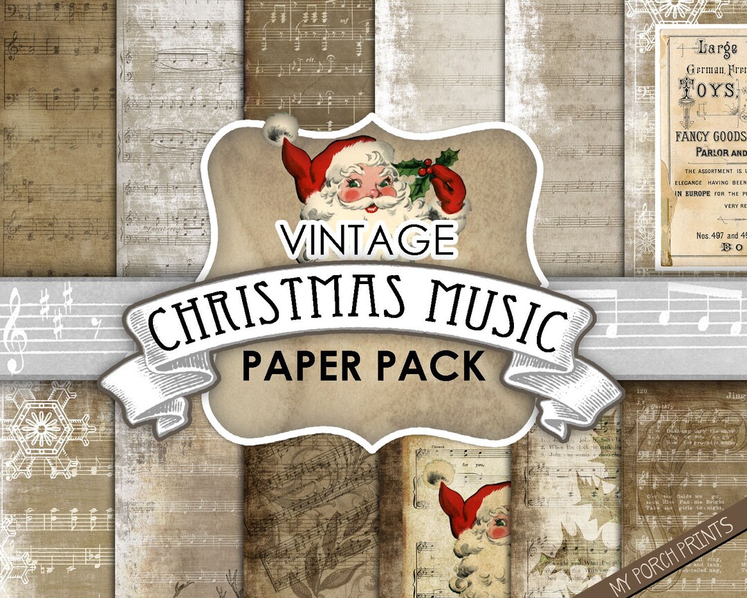 Christmas Sheet Music, Vintage, Printable, Paper, Junk Journal ...