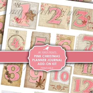 Pink Christmas, Junk Journal, Planner, Add on Kit, December Daily ...