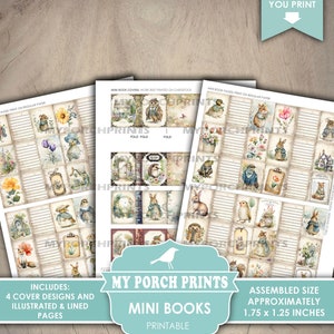 Garden Critters Mini Books, Junk Journal, Miniature, Woodland, Animals ...