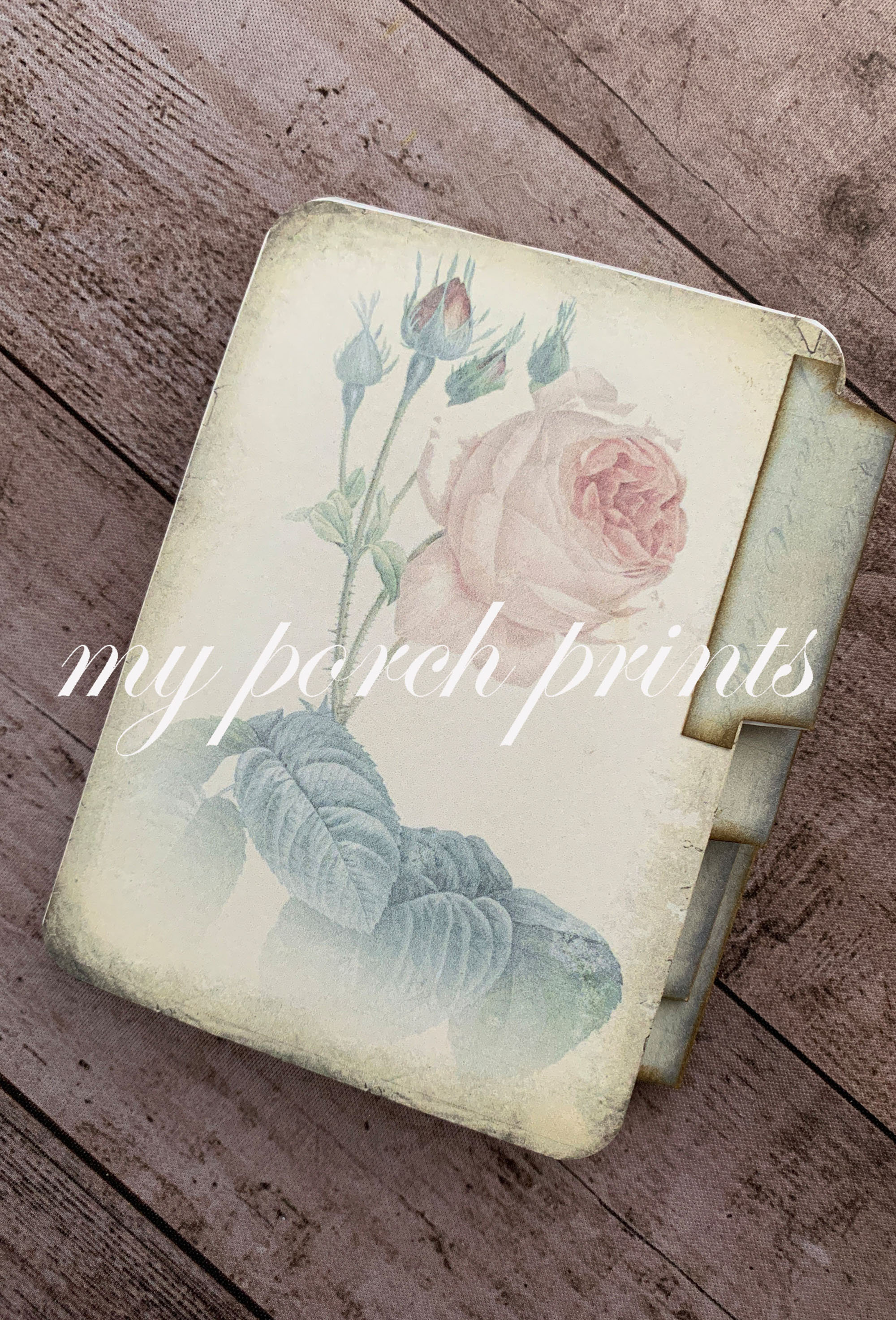 Rose, Tag, Folder, Booklet, Antique, Junk Journal Kit, Ephemera, Junk ...