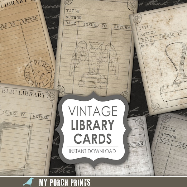 Library Cards - Etsy