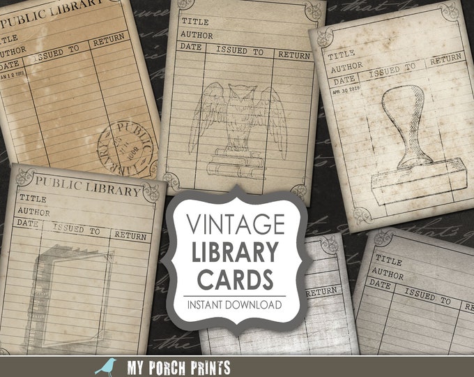 50 Vintage UNSTAMPED Checkout Cards From Library Books They Have the ...