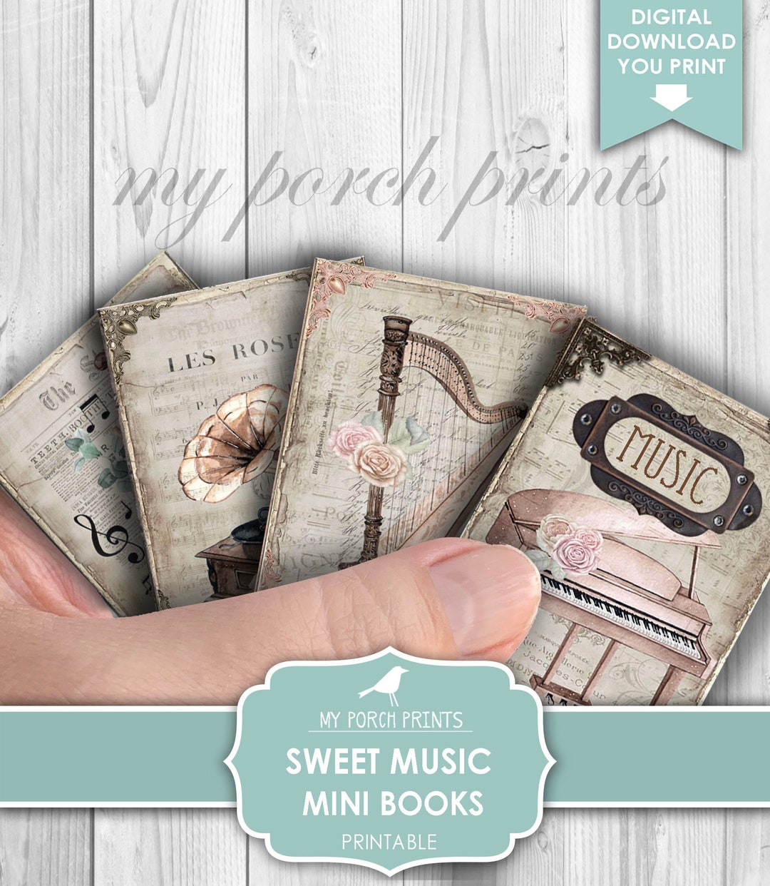 Mini Books, Sweet Music, Junk Journal, Instrument, Piano, Violin, Music ...