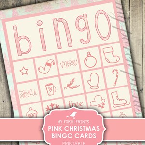Christmas, BINGO, Cards, Game, Pink, Printable, for Families, Kids ...