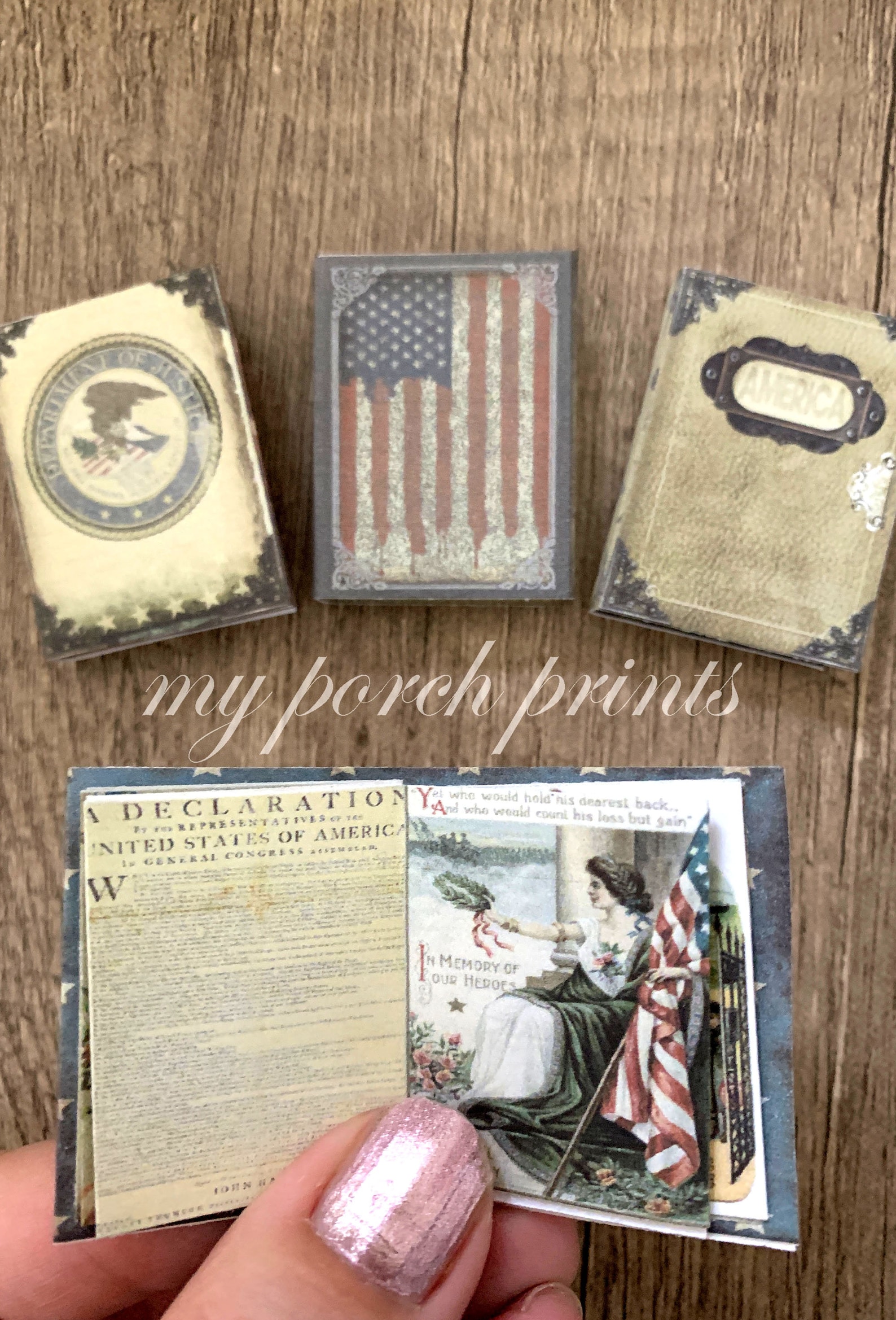 Mini Book, Patriotic, America, Junk Journal, USA, 4th of July ...