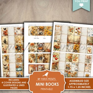 Faded Fall Mini Books, Autumn, Miniature, Book, Gothic, Sunflower ...