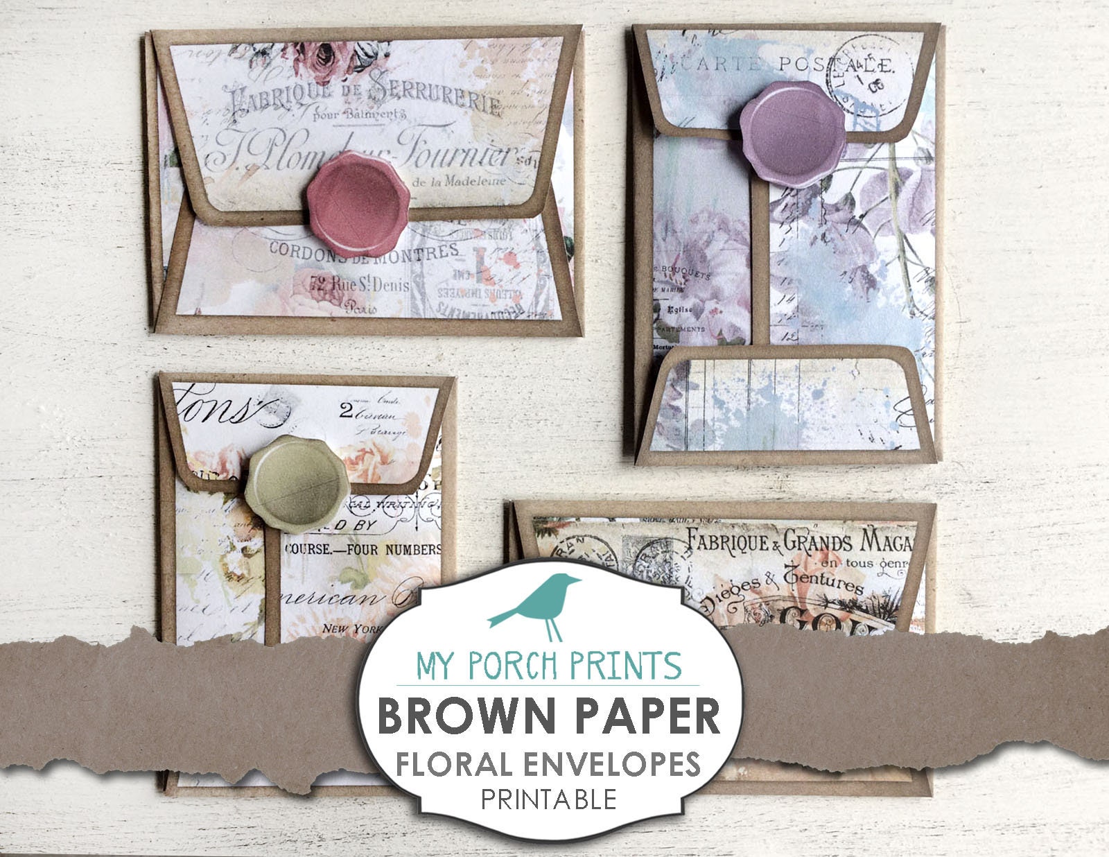 Brown Paper Mini Envelopes File Folder Pocket Letter - Etsy