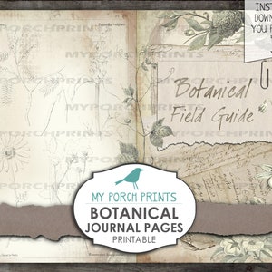 Botanical Junk Journal Pages, Field Guide, Junk Journal Kit, Herb Lore ...
