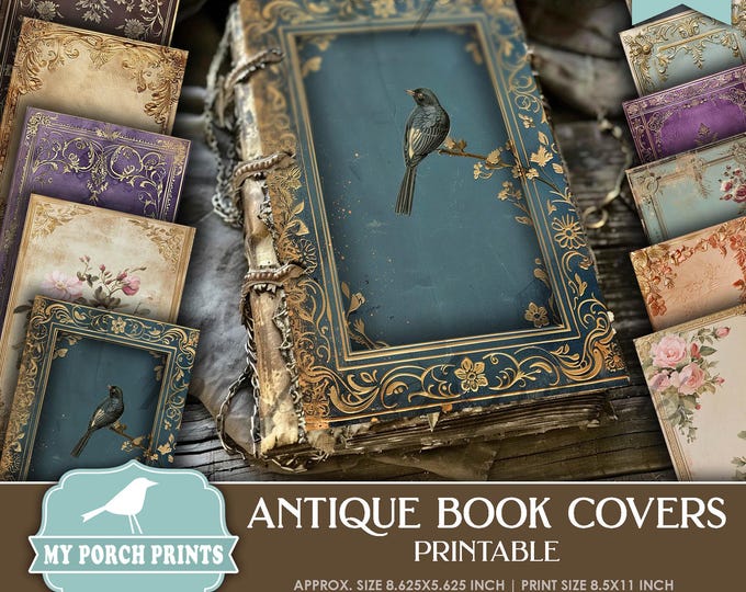 Ornate Book Covers With Spine Vol 1 Creme Linen & Dark Brown Frames ...