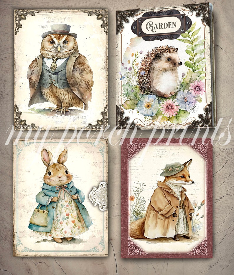 Garden Critters Mini Books, Junk Journal, Miniature, Woodland, Animals ...