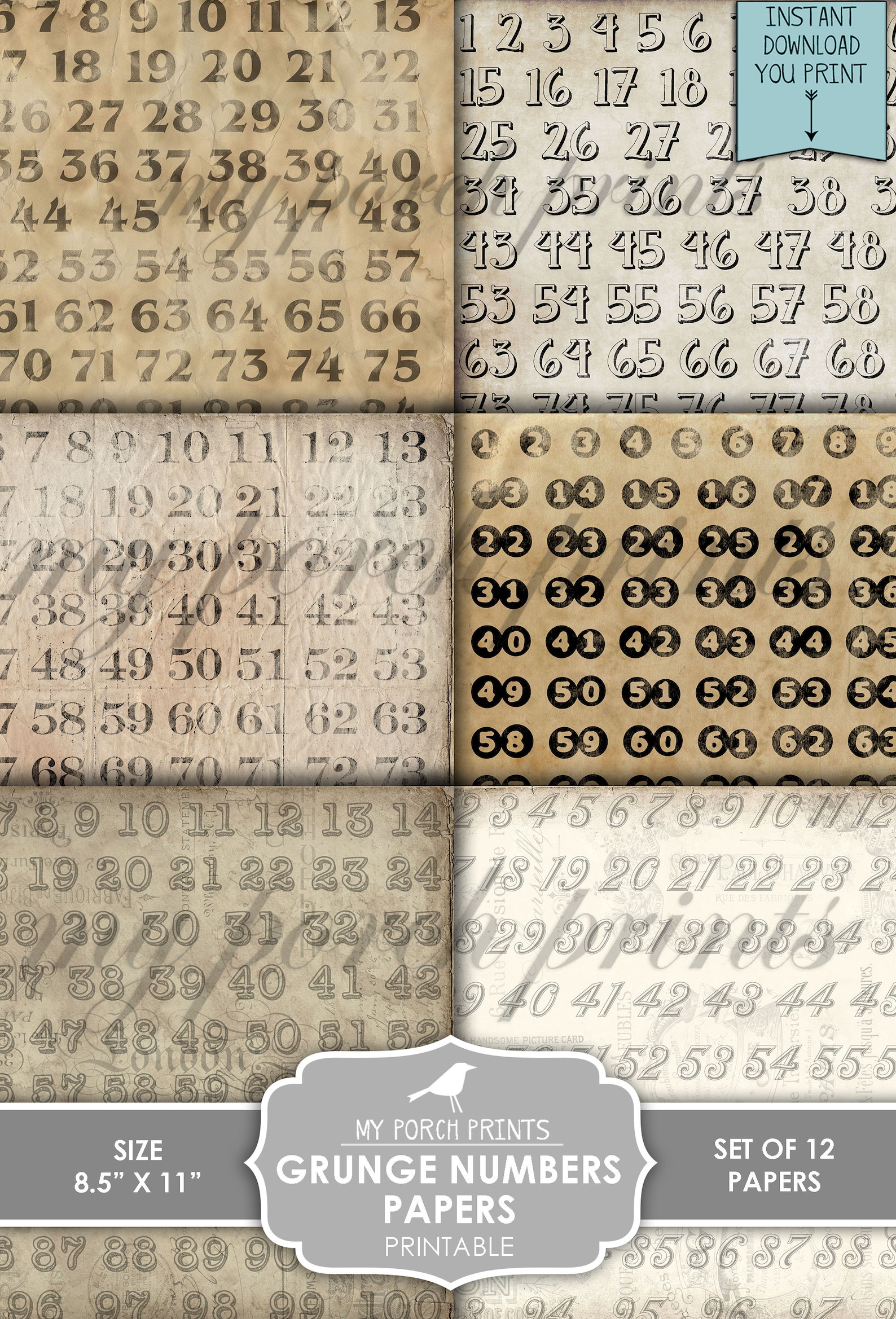 Junk Journal, Papers, Grunge, Numbers, Collage, Men, Printable Paper ...