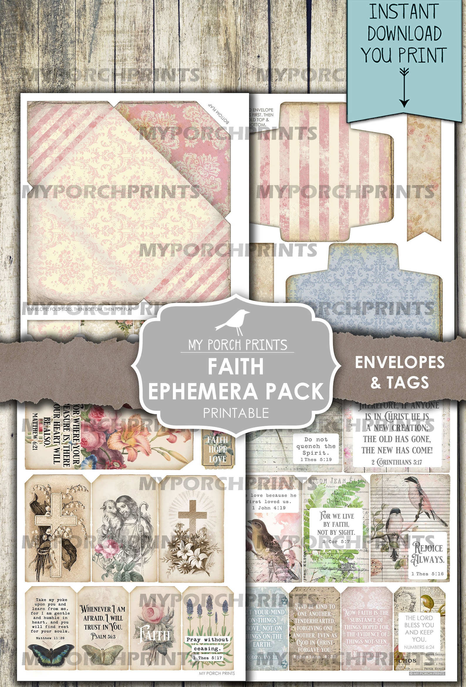 Junk Journal Faith Ephemera Pack Prayer Journal Kit - Etsy