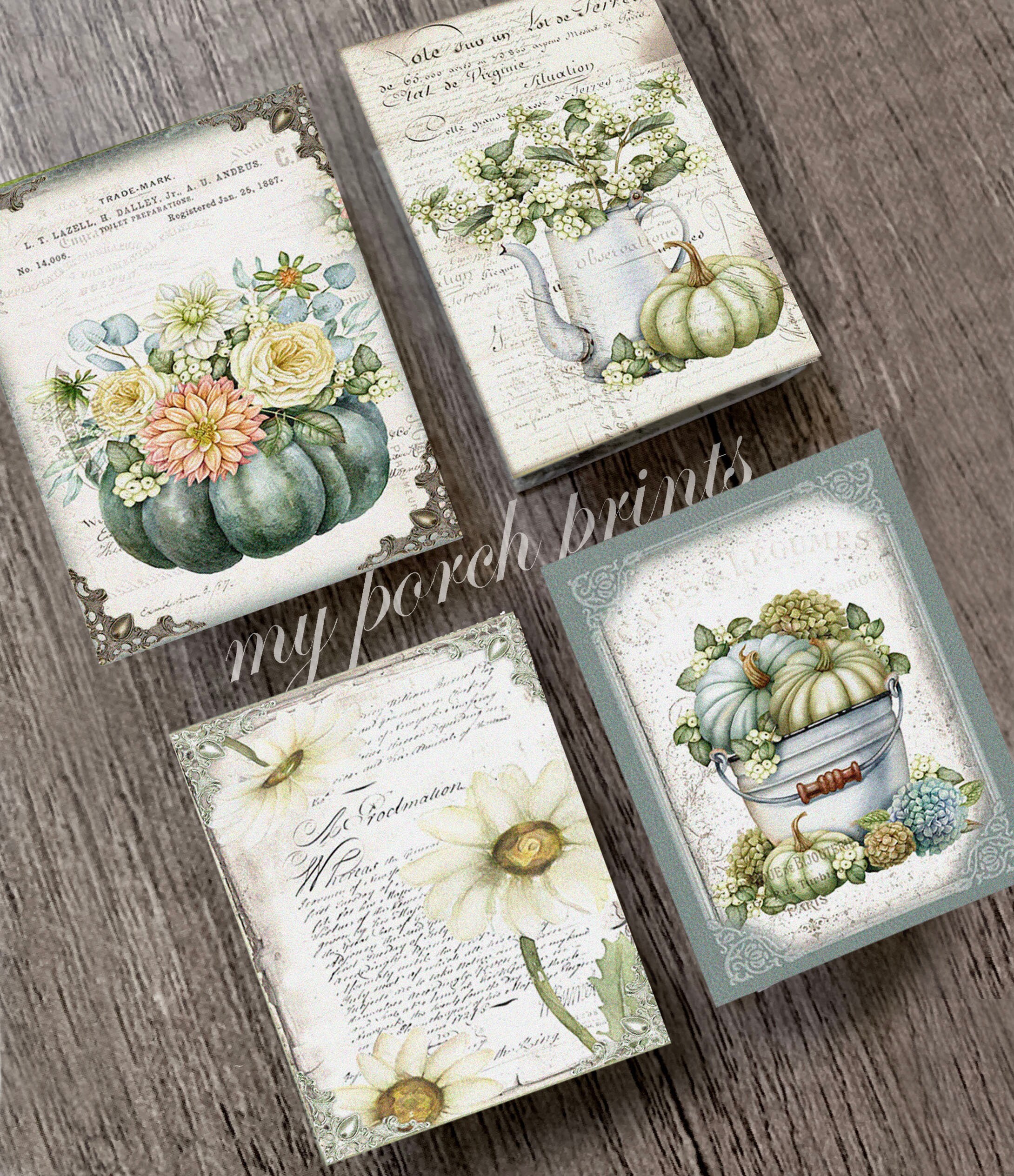 Mini Books, Almost Autumn, Junk Journal, Fall, Pumpkin, Blue, Green ...
