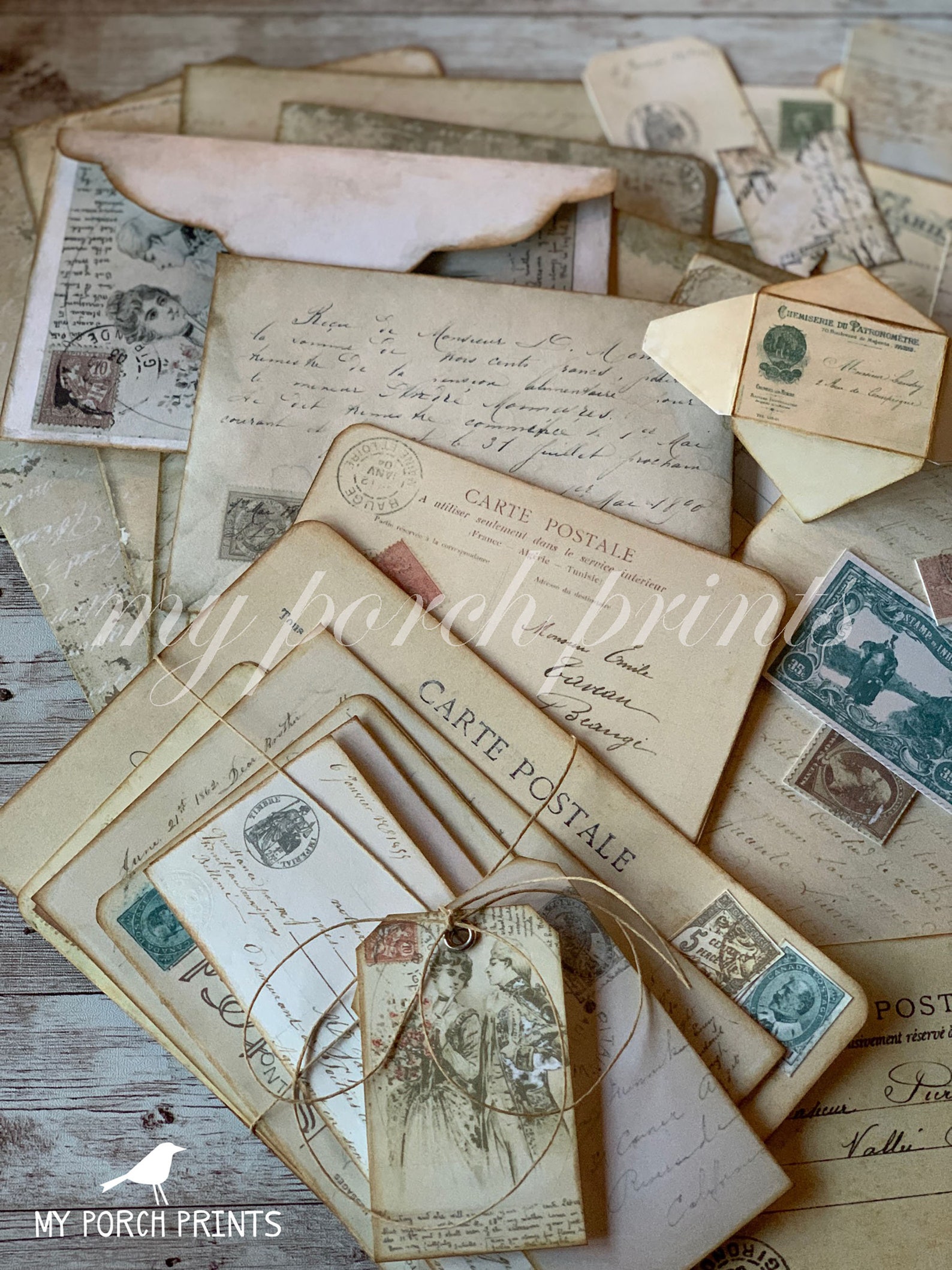 Junk Journal Kit Letters Postcards Printable Paper - Etsy