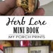 Herb Lore Mini Book, Mini Album, Potion Book, Potion Label, Scrapbook ...