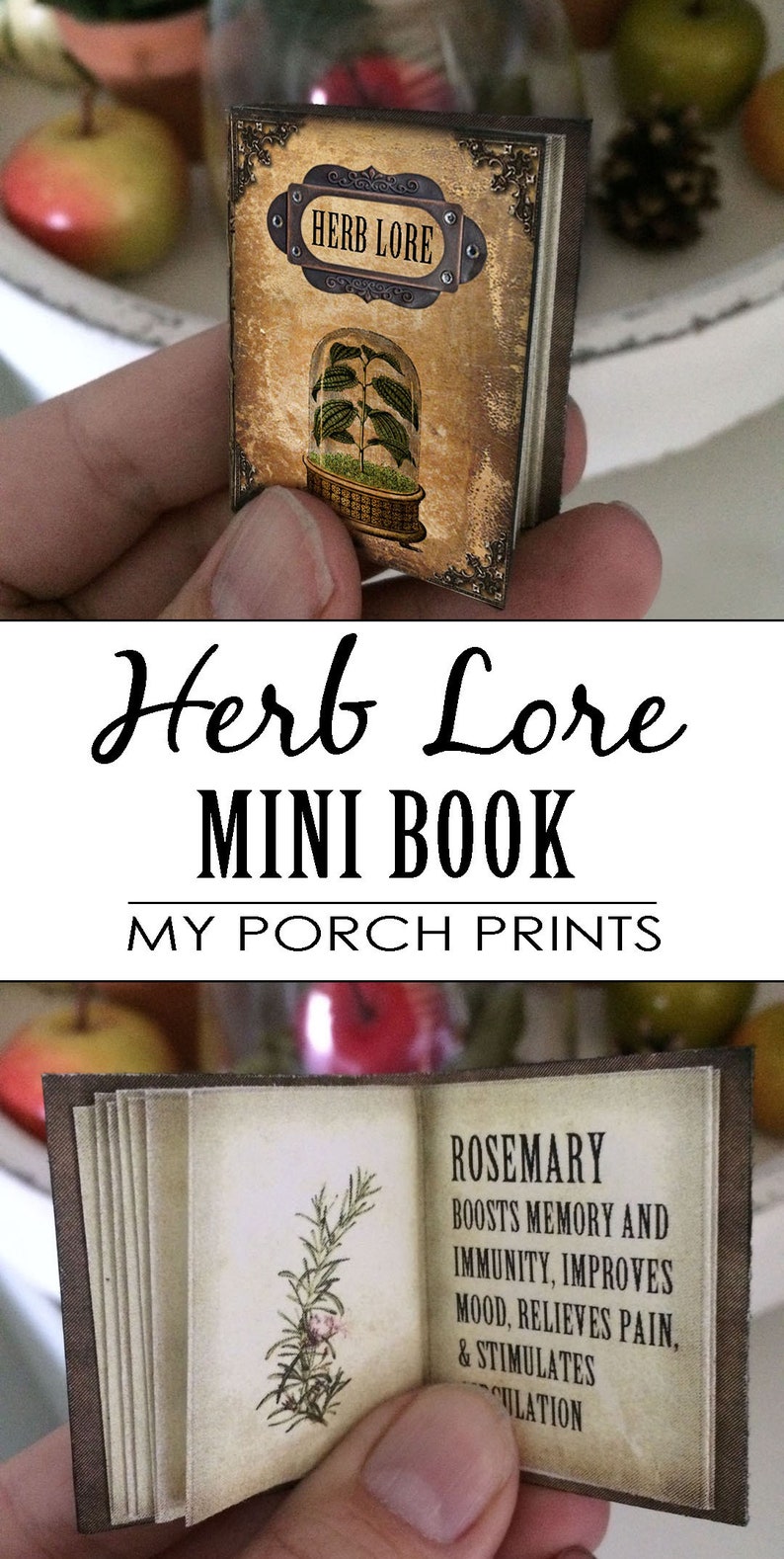 Herb Lore Mini Book, Mini Album, Potion Book, Potion Label, Scrapbook ...