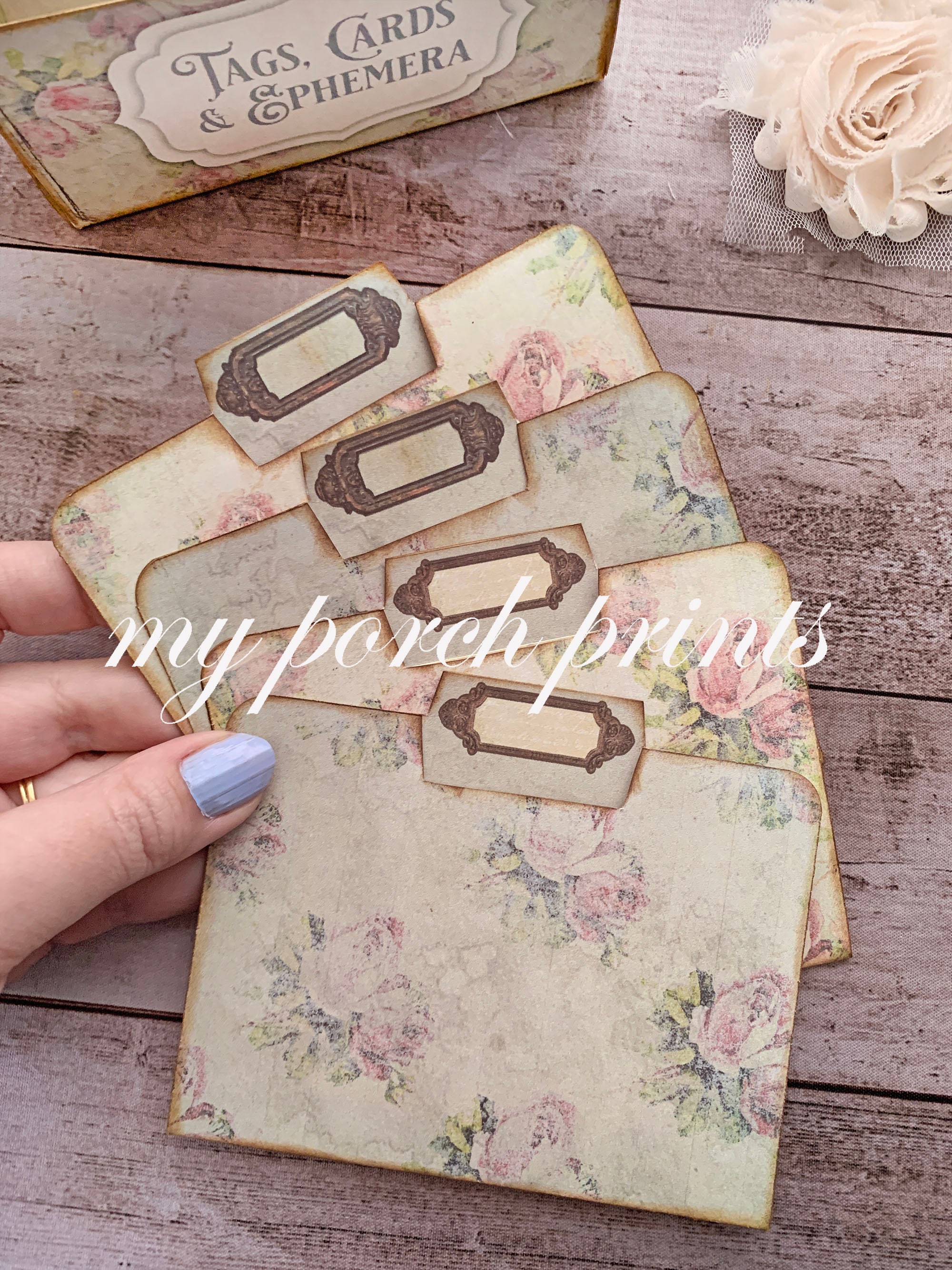 Ephemera Box Shabby Chic Junk Journal Pastel Storage My - Etsy