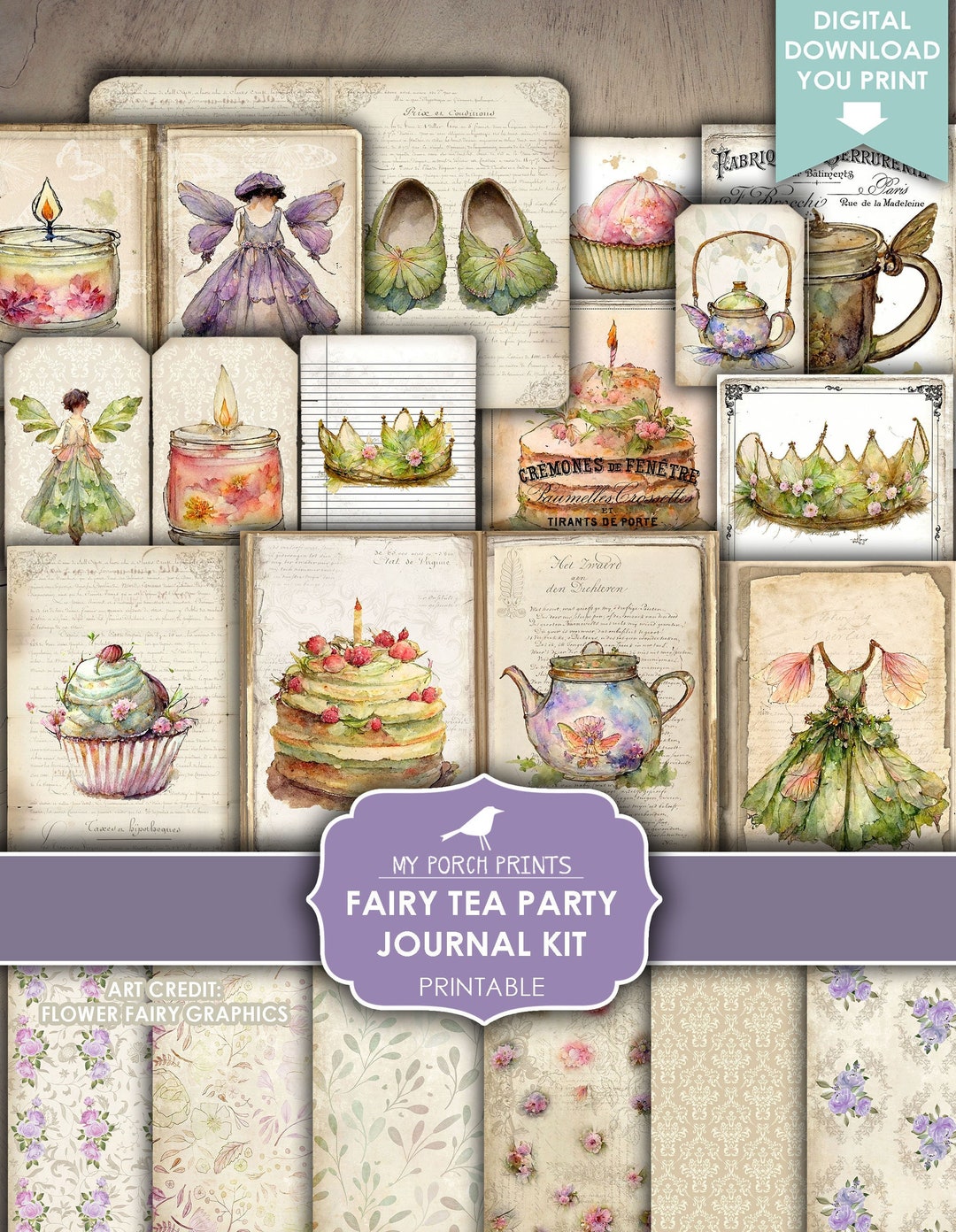 Junk Journal, Fairy, Tea Party, Kit, Fairytale, Fairies, Magic ...