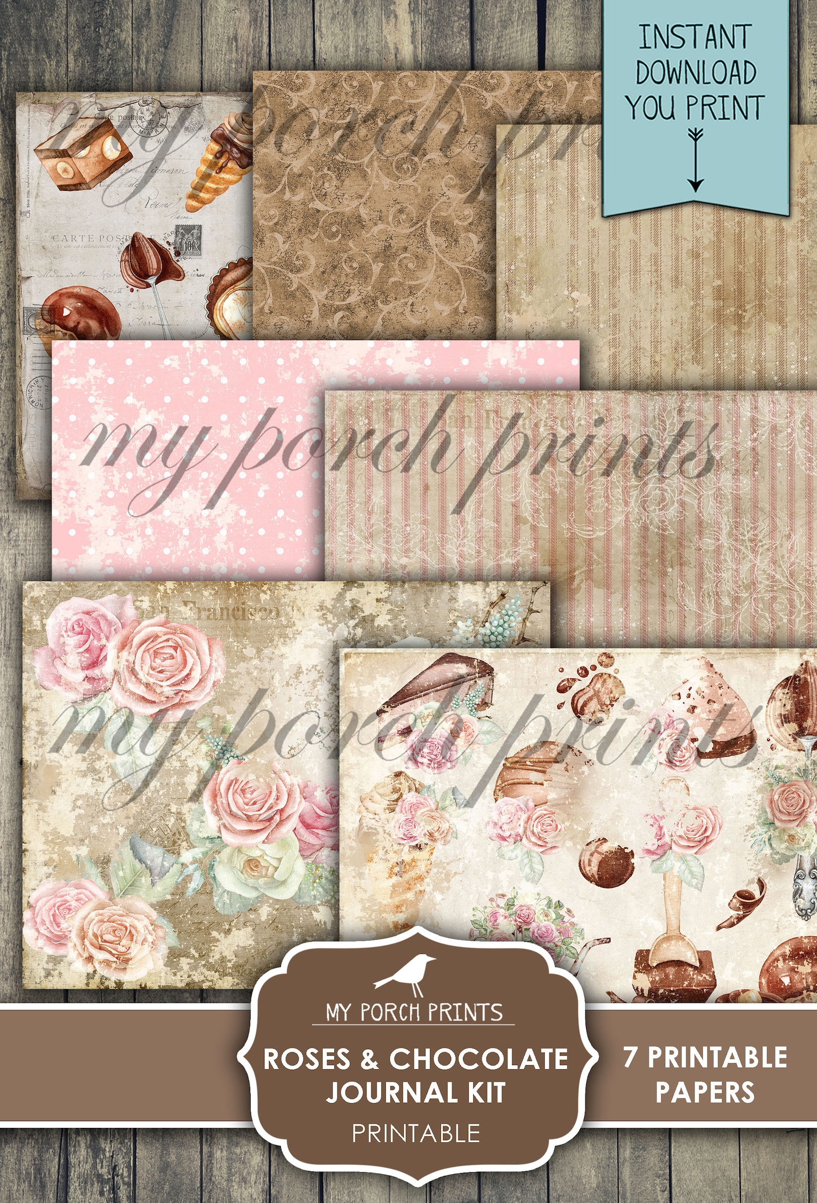 Junk Journal Kit Chocolate Roses Valentines Day Pink - Etsy