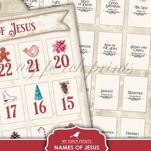 Names of Jesus Christmas Advent Calendar Tag, Junk Journal, December ...