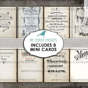 Mini File Folders, Typography, Scrapbook Kit, Junk Journal Kit ...