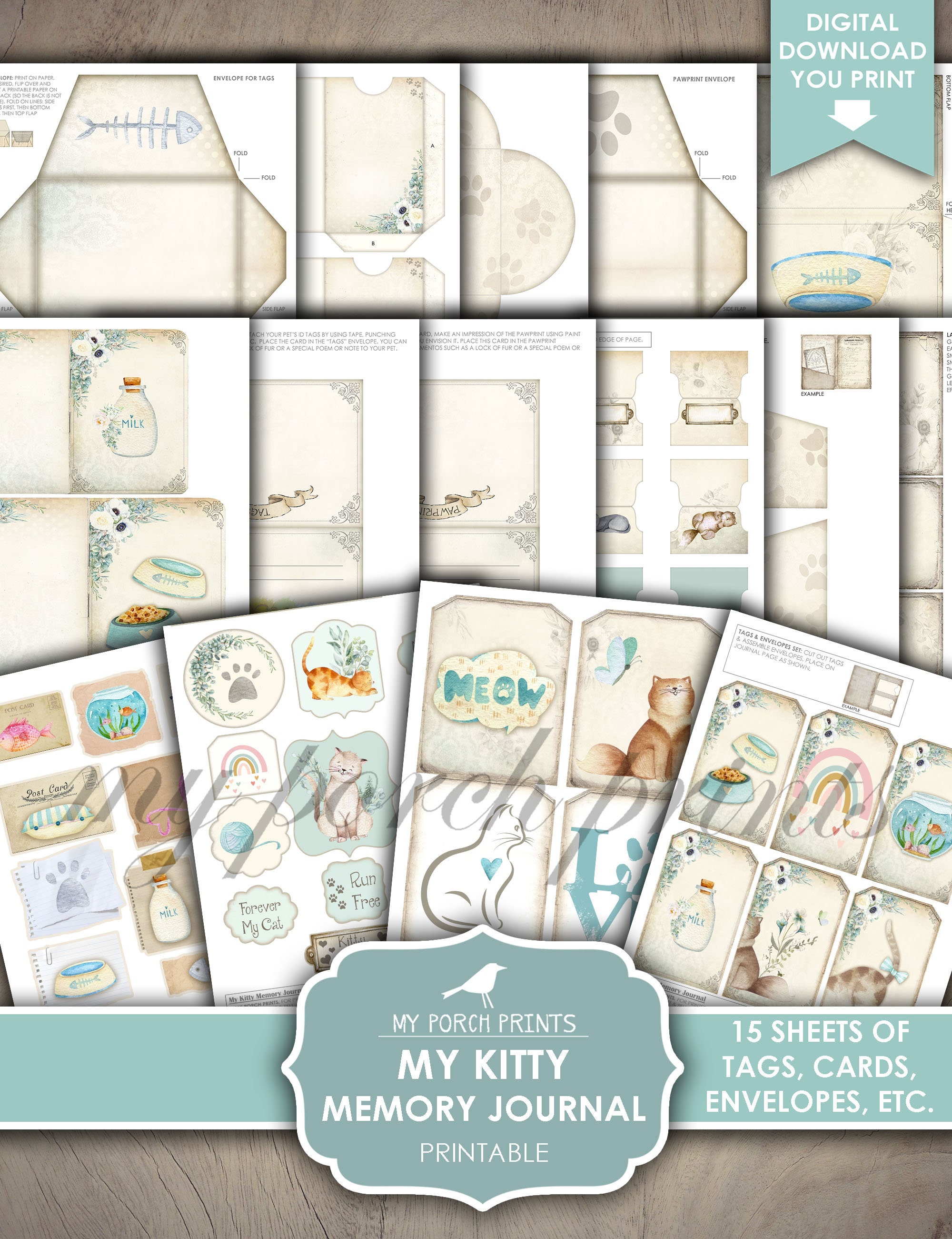 Junk Journal, Cat, Memory, Pet, My Kitty, Grief, Loss, Memorial, Kitten ...