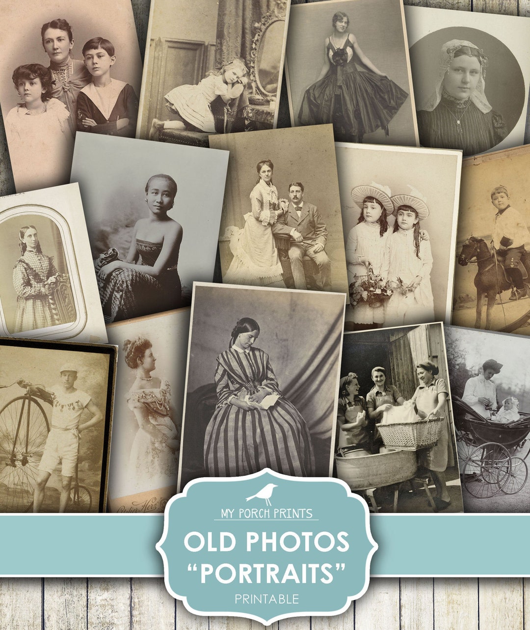 Old Photos, Portraits, Junk Journal, Photographs, Black White, Sepia ...