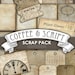 Coffee & Script, Junk Journal Kit, Handwriting, Scrap Pack, Ephemera ...