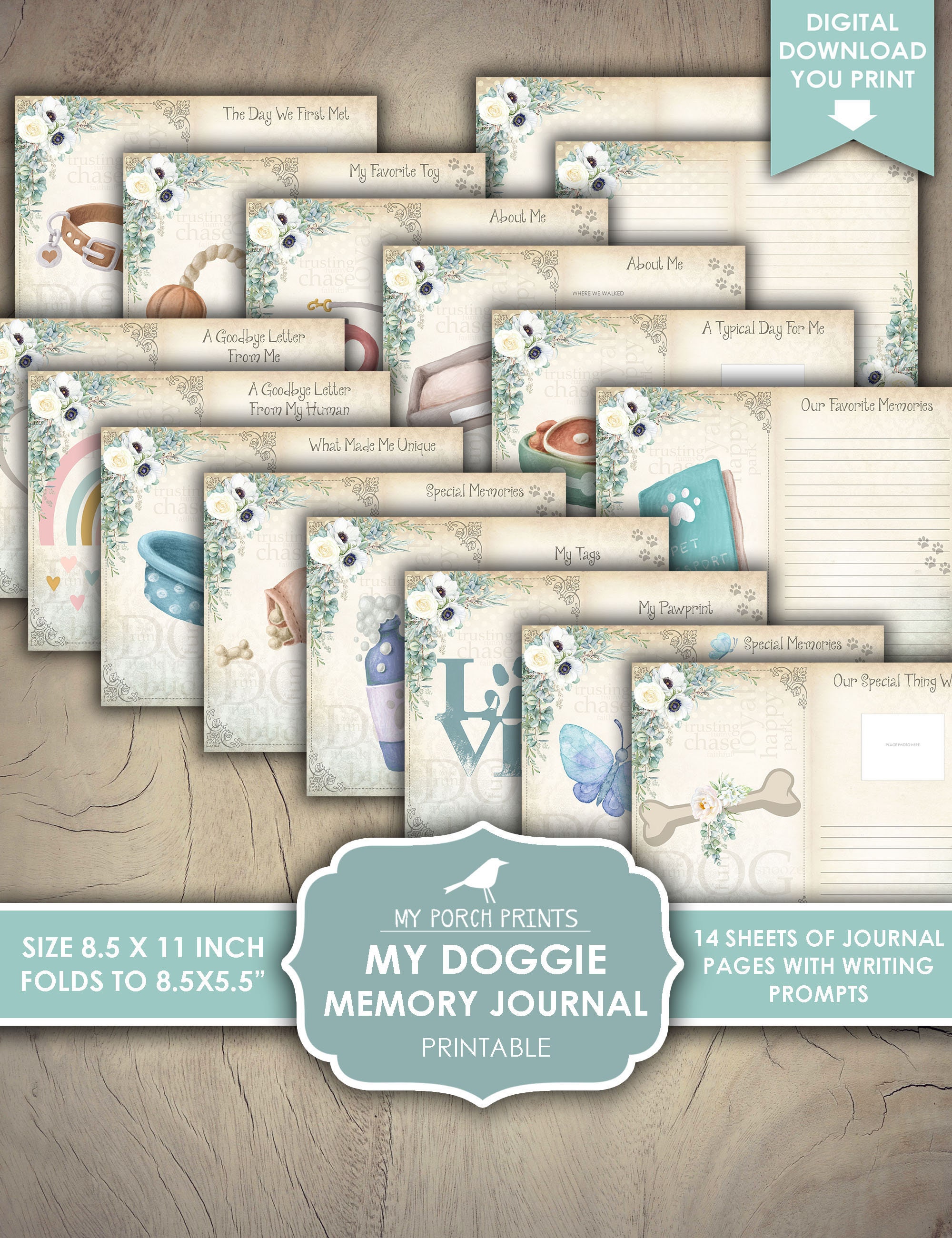 Junk Journal, Dog, Memory, Pet, My Doggie, Grief, Loss, Memorial, Puppy ...