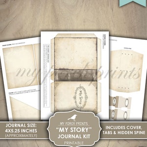 Junk Journal, Kit, My Story, Biography, About Me, Dad, Grandpa, Gift ...