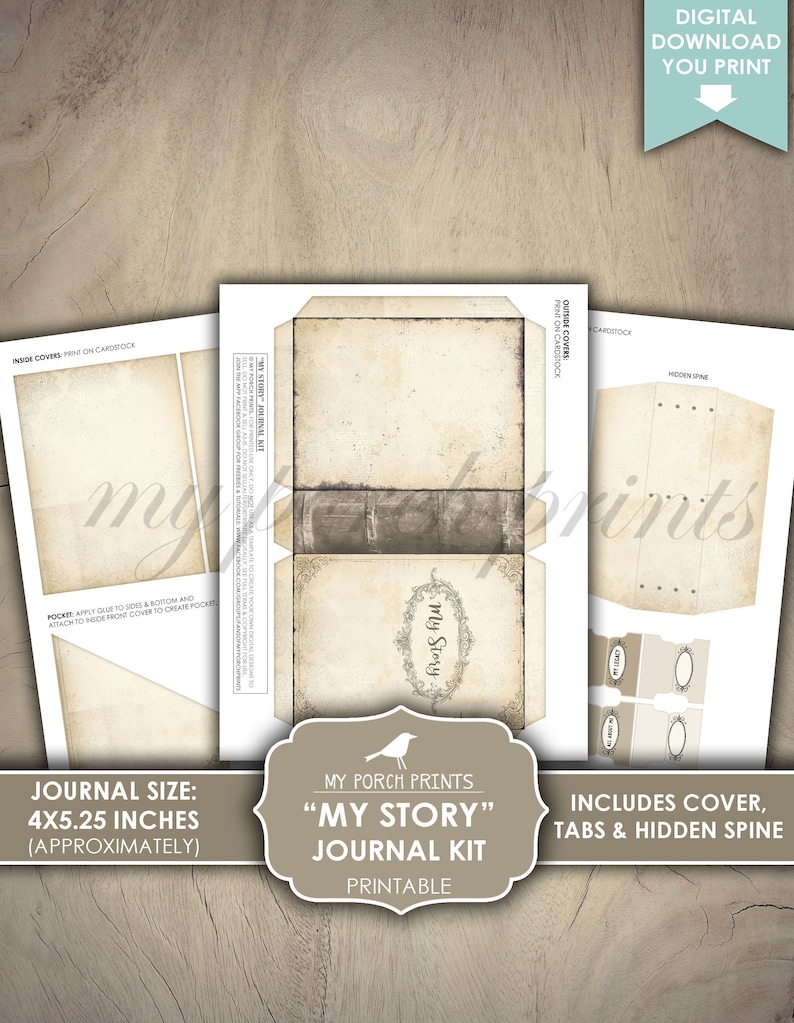 Junk Journal, Kit, My Story, Biography, About Me, Dad, Grandpa, Gift ...